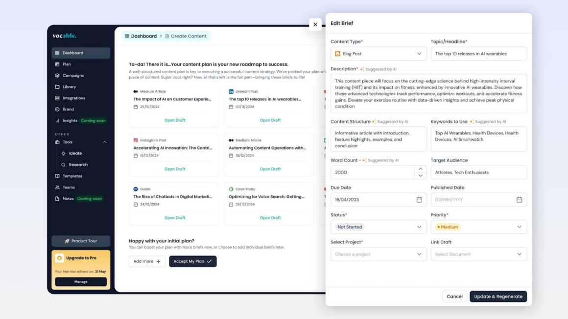 Execute Your AI-Powered Content Creation Plans with Vocable.ai